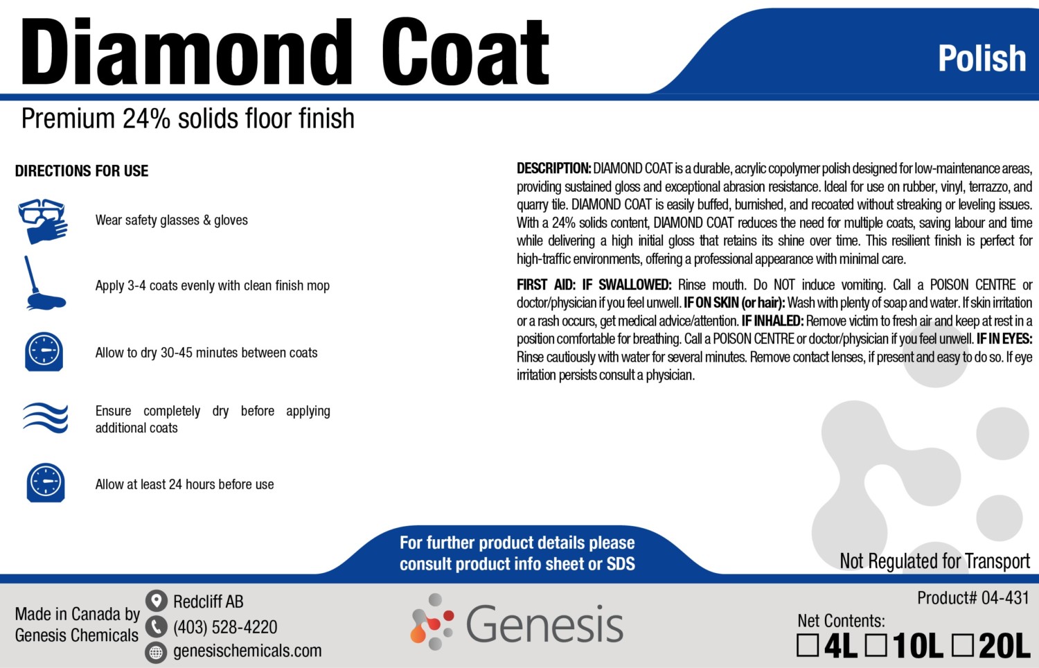 Stage 3 - Diamond Coat - Premium Floor Finish & Polish - Genesis Canada